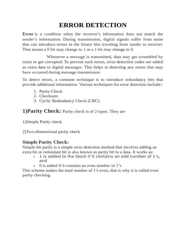 2.error Detection | PDF