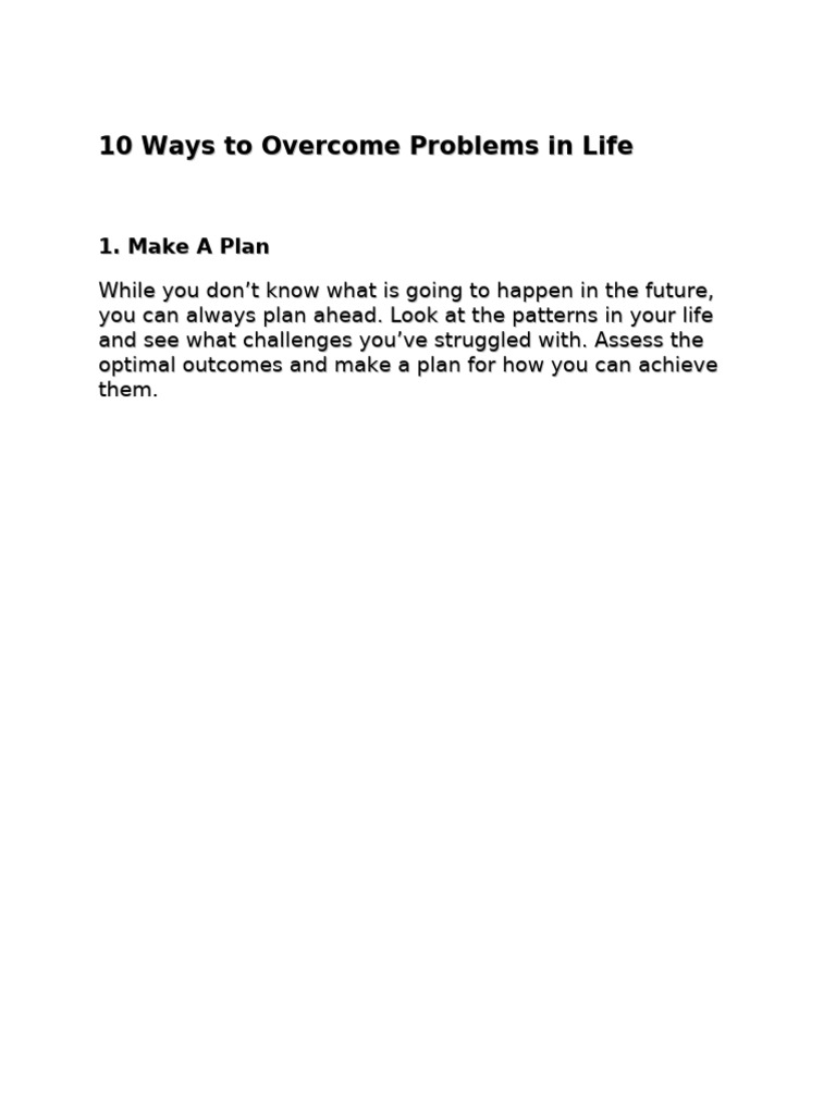 10 Ways To Overcome Problems in Life | PDF
