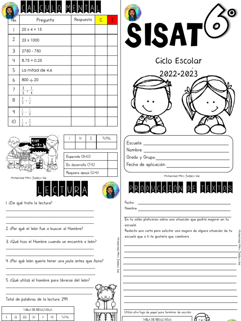 Cuadernillo Sisat Sexto | PDF