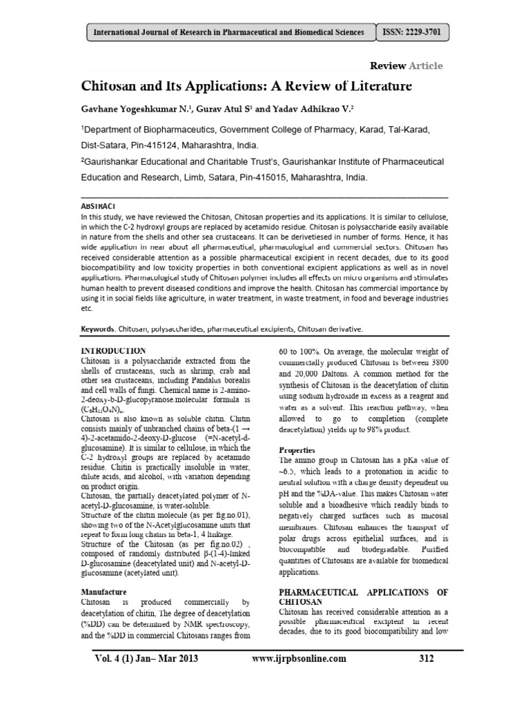 Chitosan Review | PDF
