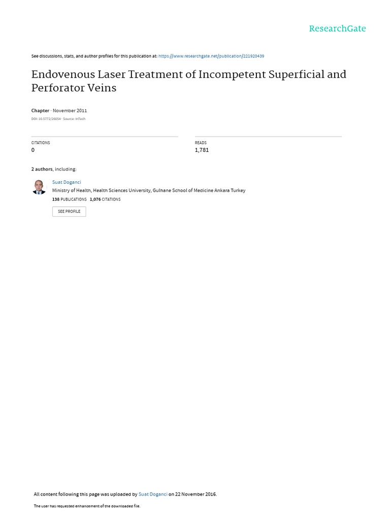 Endovenous Laser Treatment of Incompetent Superficial and Perforator ...