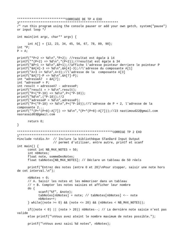 Corrige TP 2 Et TP 4 | PDF