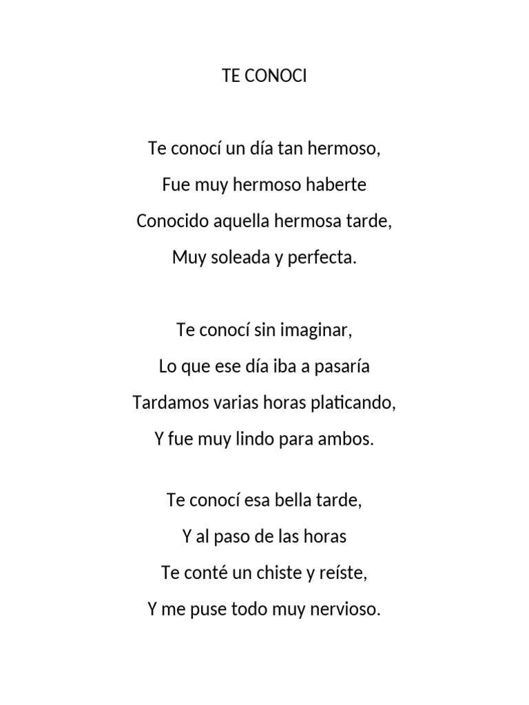 Te Conoci | PDF