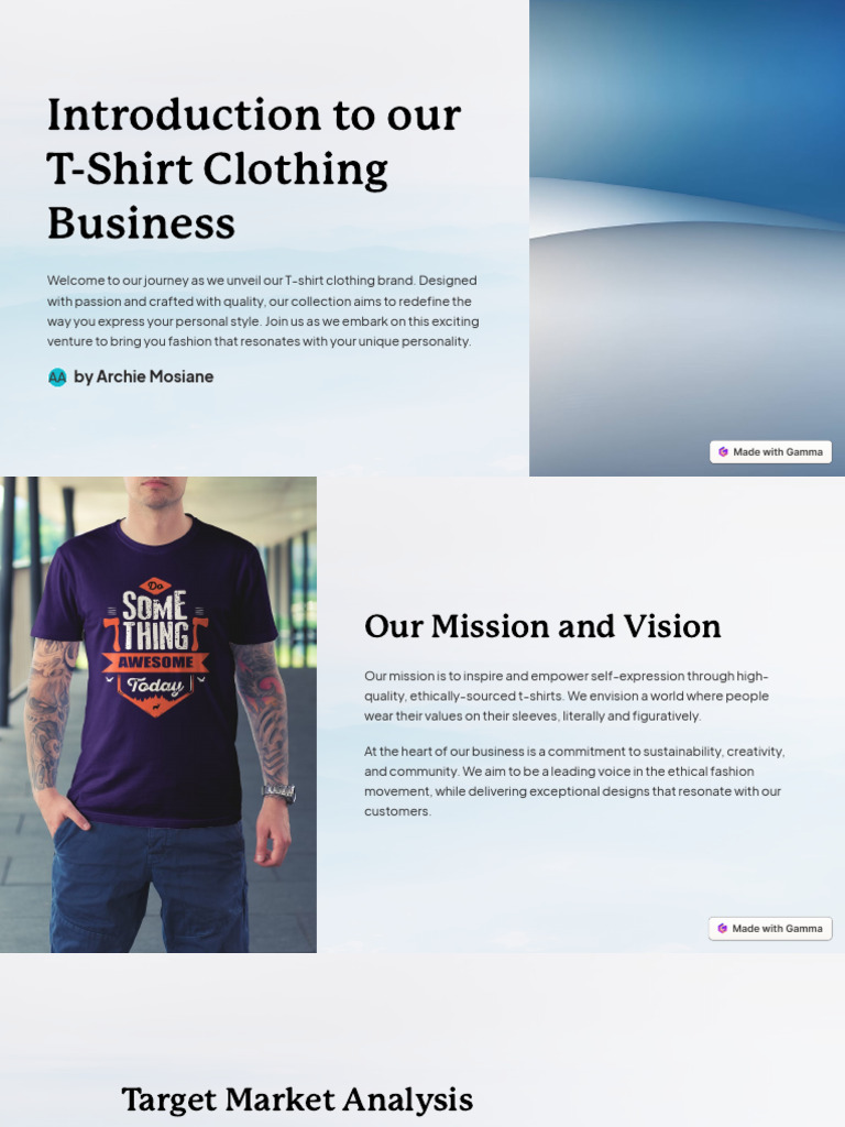 Introduction To Our T Shirt Clothing Business | PDF