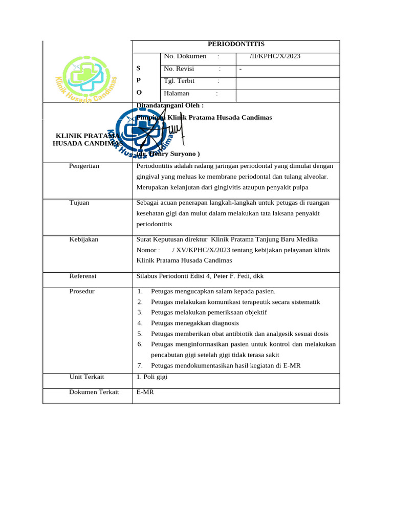 Spo Periodontitis | PDF