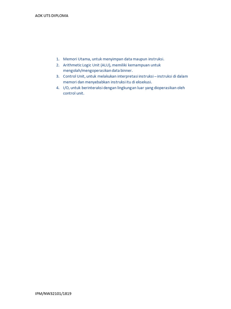 Jawaban Uts 2021 AOK | PDF