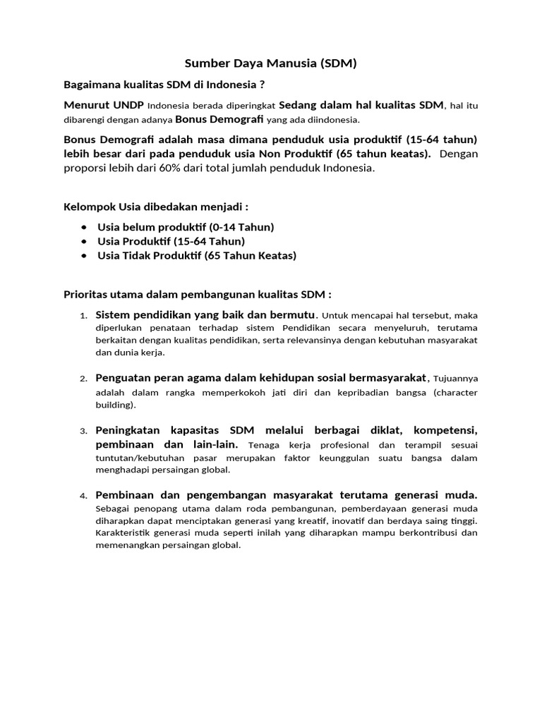 Tema 1 Sub 3 SDA DAN SDM DAN LEMBAGA SOSIAL | PDF
