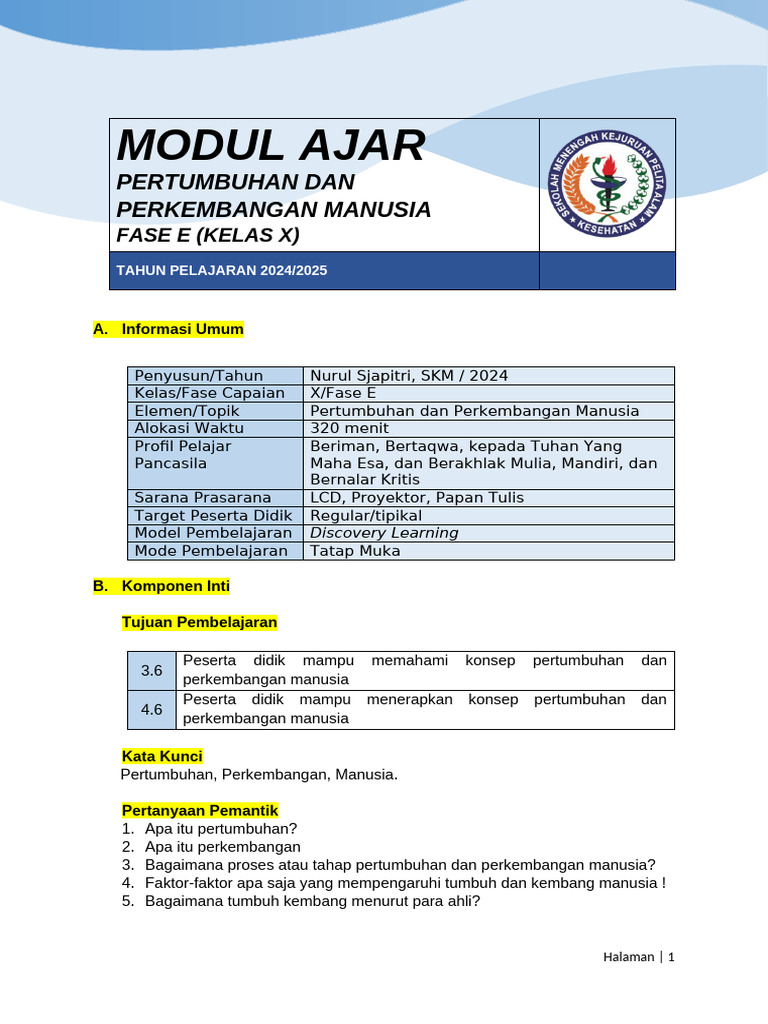 D.G. No. 9 Modul Ajar PDPM 2425 | PDF