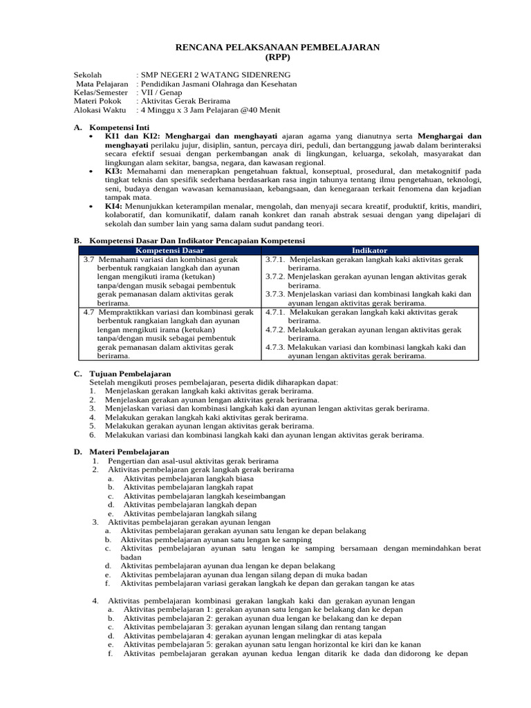 RPP 7 - Gerak Berirama | PDF
