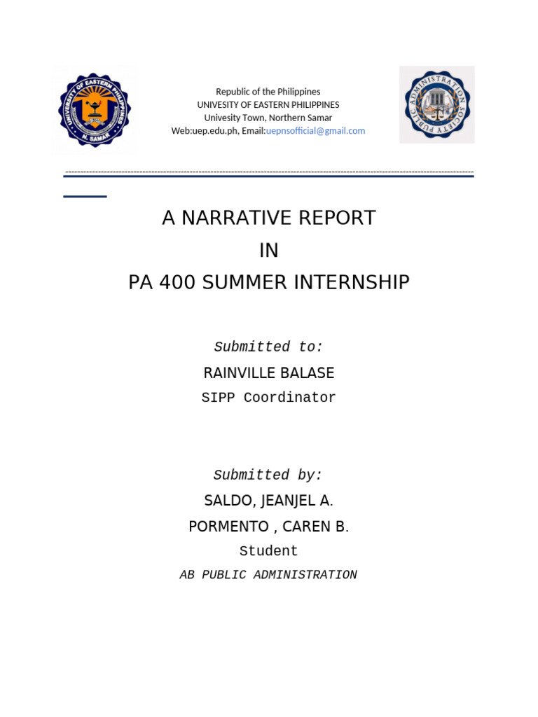 Narrative Reort in Ojt | PDF Narrative Reort in Ojt | PDF