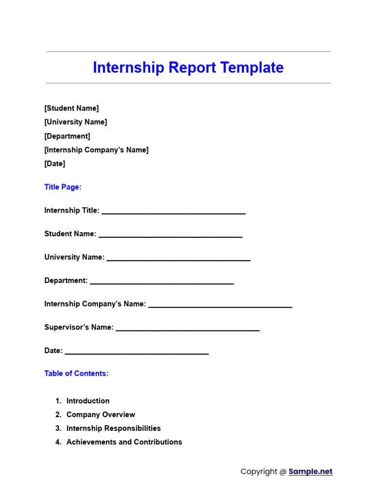 Internship Report Template | PDF