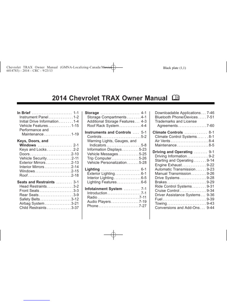 2014 Chevrolet Trax OM | PDF