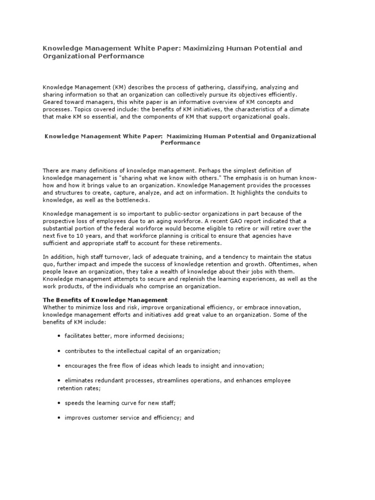 Knowledge Management for Organizational Success | PDF | Knowledge ...