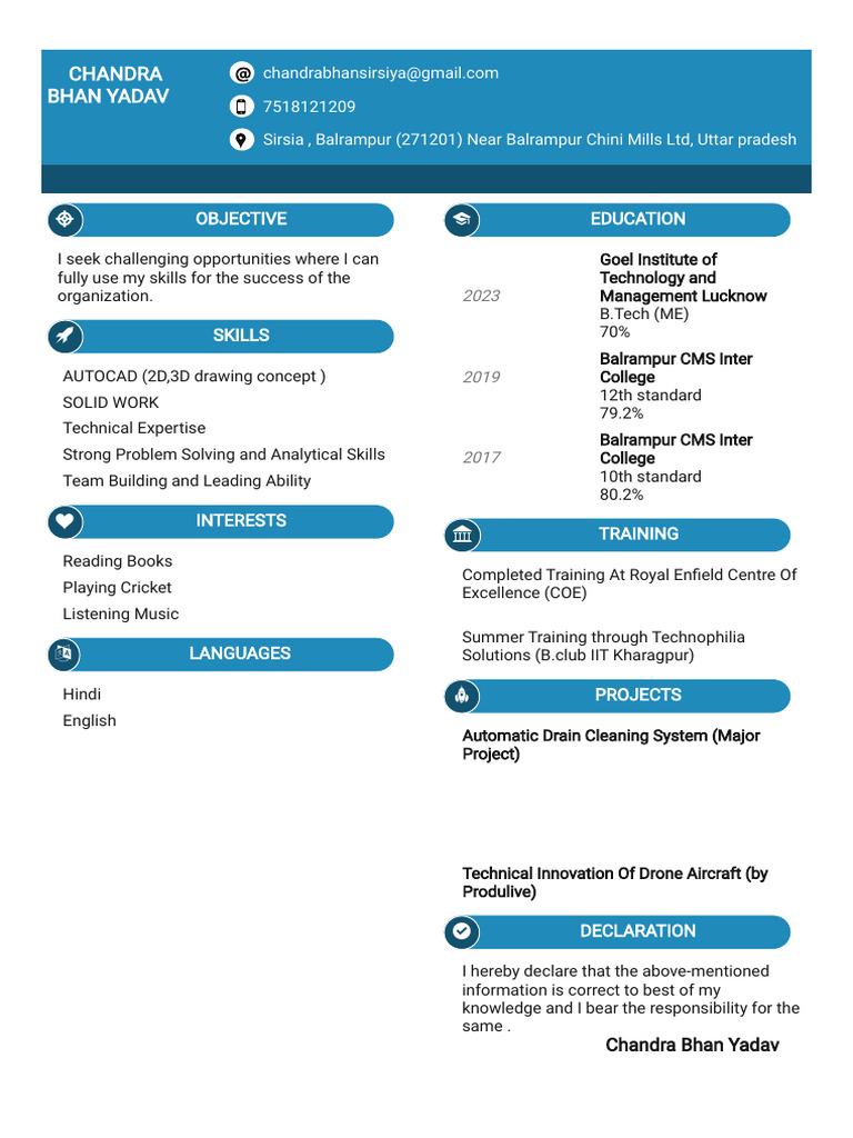 Resume Chandra Bhan Yadav | PDF
