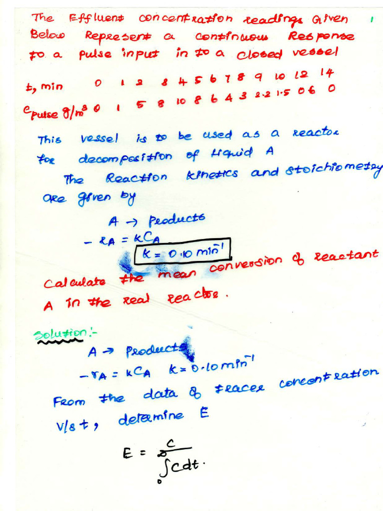 Problems and Non-Ideal Flow | PDF