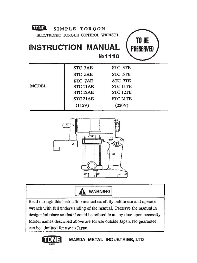 Tone STC - Manual | PDF