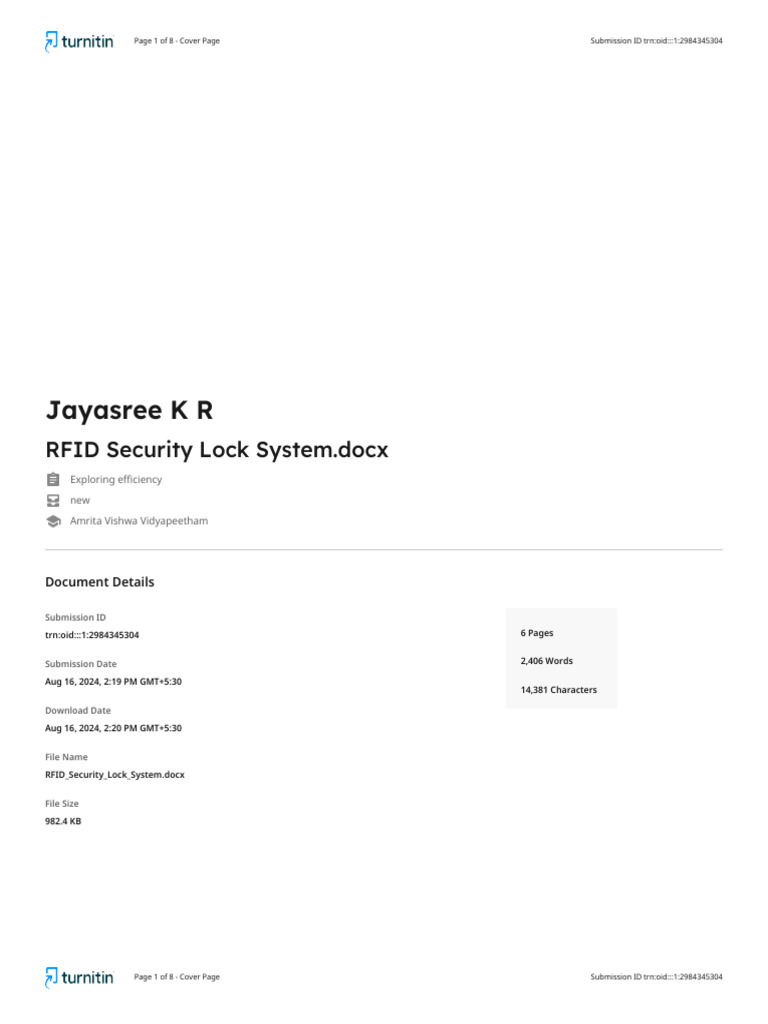 RFID Security Lock System | PDF