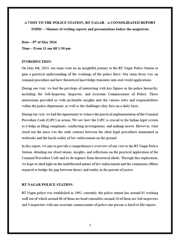 A Visit To Police Station | PDF