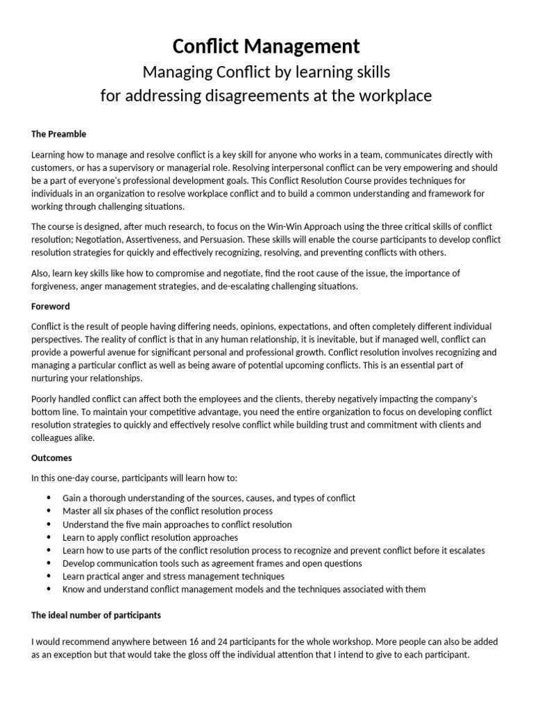 Conflict Management | PDF