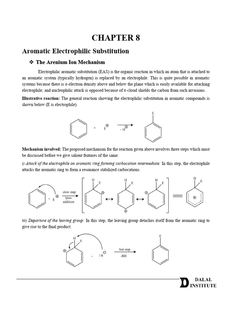 ATOOCV1 8 0 Aromatic Electrophilic Substitution | PDF | Aromaticity | Teaching Methods & Materials