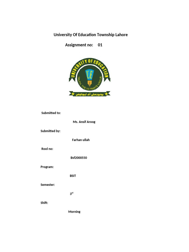 Assignment 01 | PDF | Software Development Process | Art Assignment 01 | PDF | Software Development Process | Art