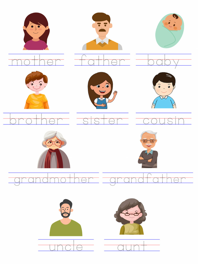 My Family With Tracing | PDF