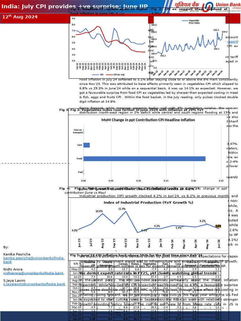 CPI IIP Jul'24 | PDF
