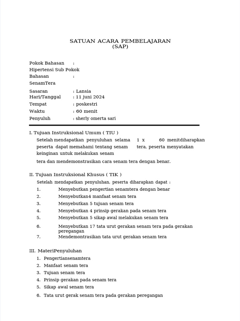 PDF Sap Senam Tera | PDF