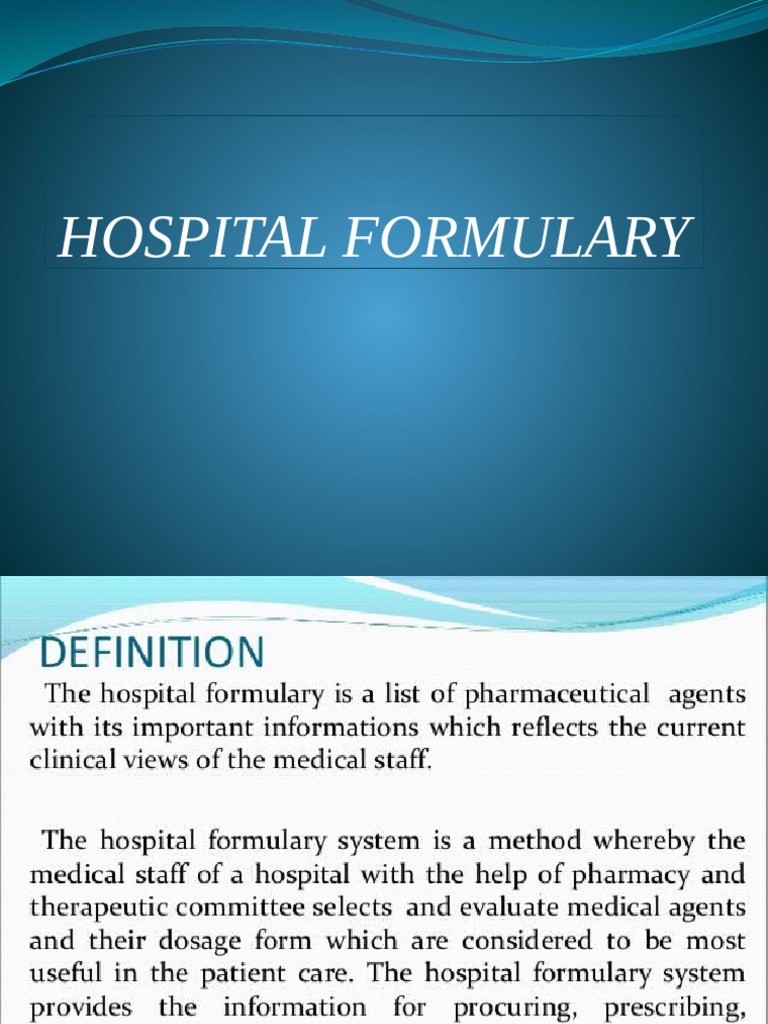 Hospital Formulary | PDF