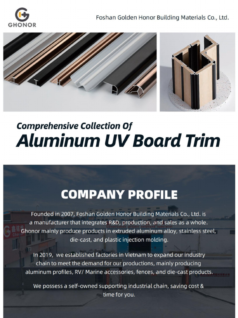 Aluminum UV Board Trim | PDF