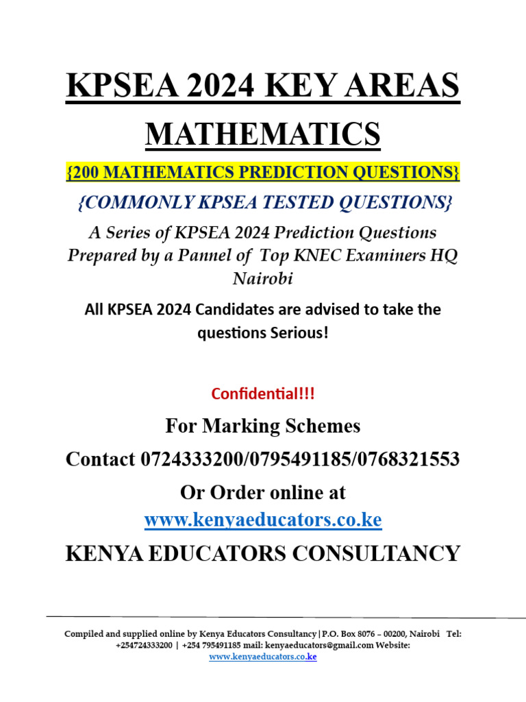 Mat 2024 Kpsea Commonly Tested QNS | PDF