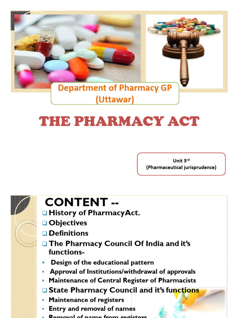Pharmacy Act | PDF