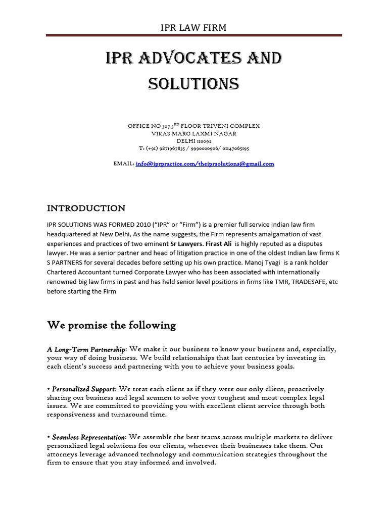 Ipr Solutions Profile | PDF