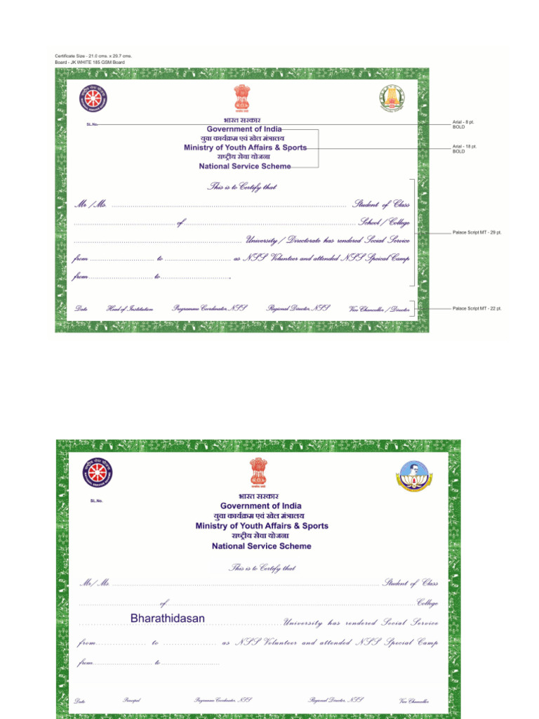 NSS Certificate | PDF