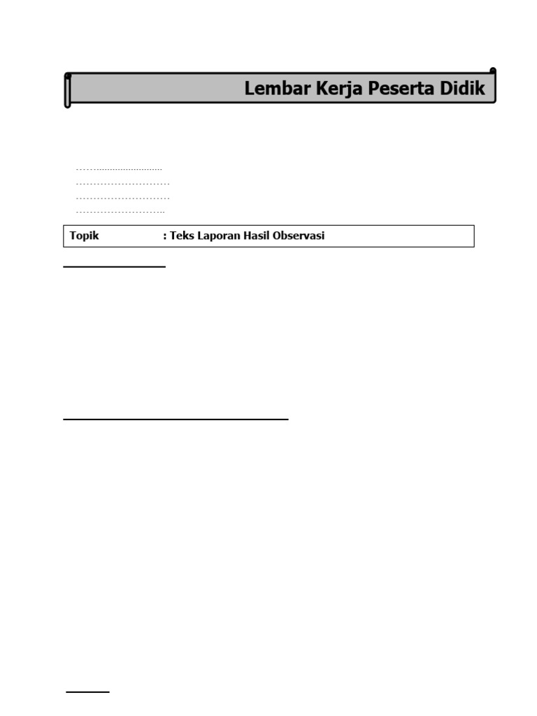 Lkpd Teks Laporan Hasil Observasi Pdf