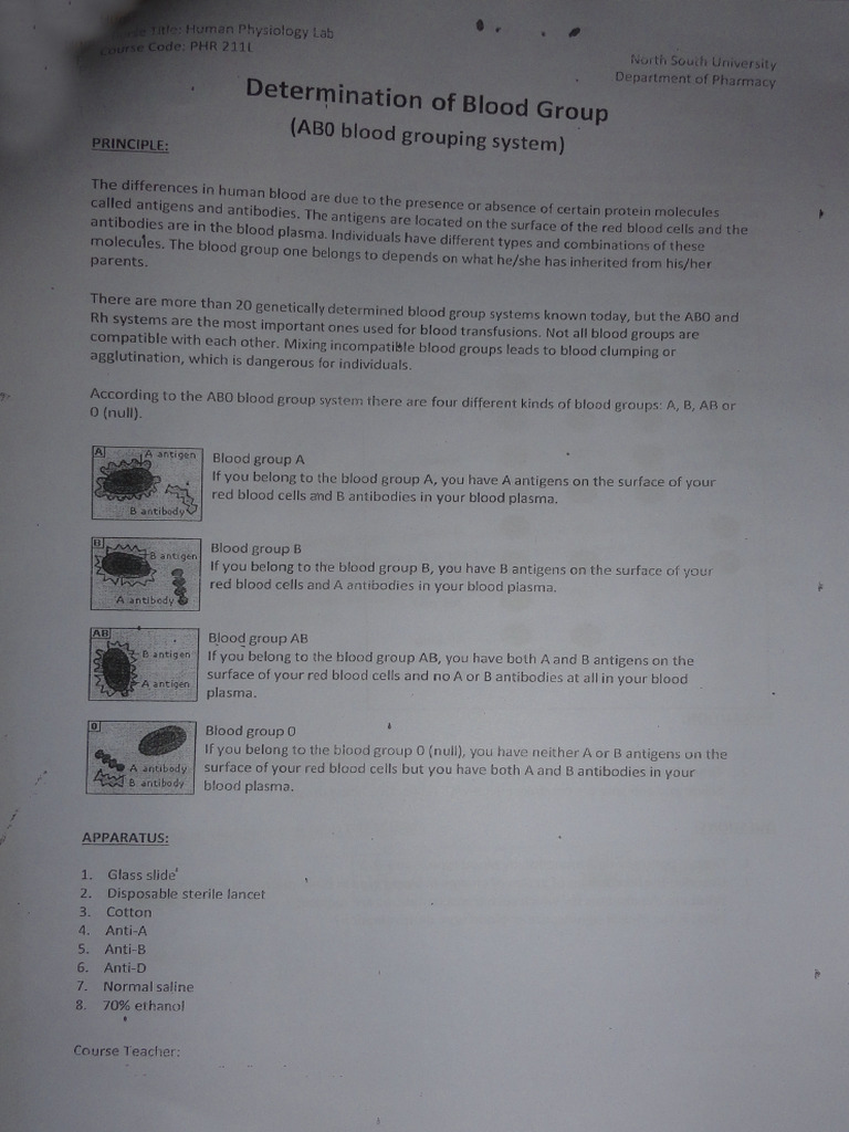 Determination of Blood Group | PDF