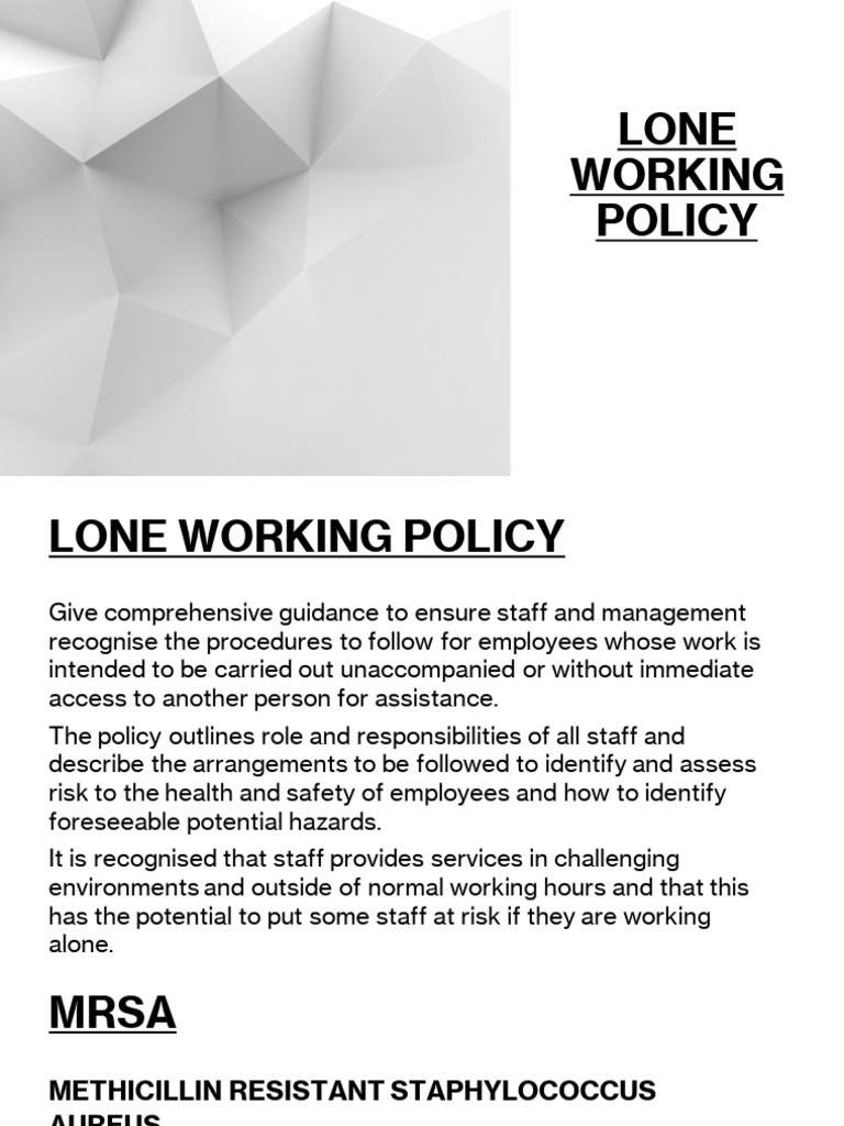 Lone Working Policy | PDF