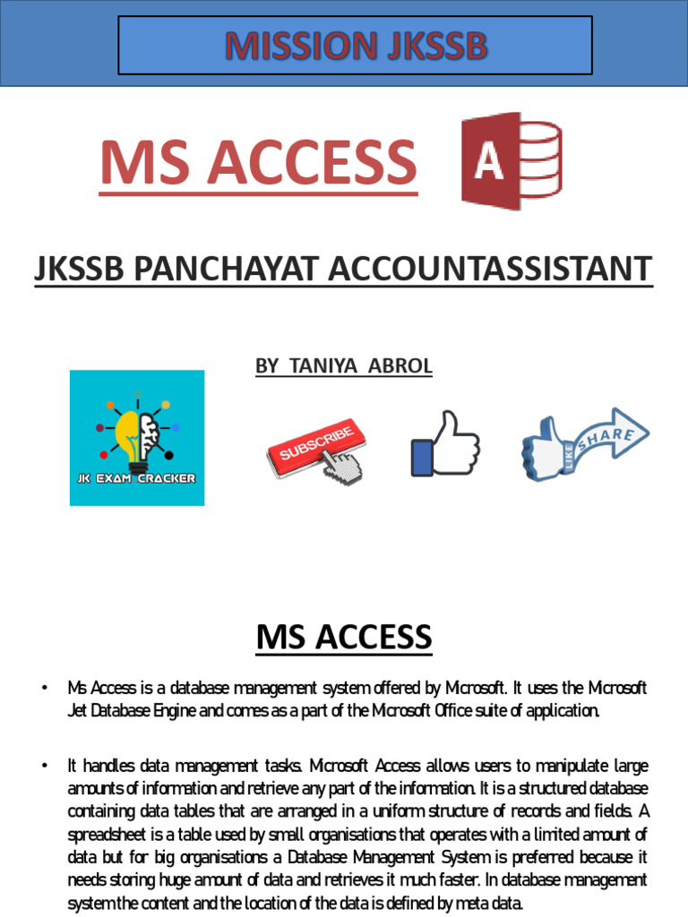 MS ACCESS | PDF