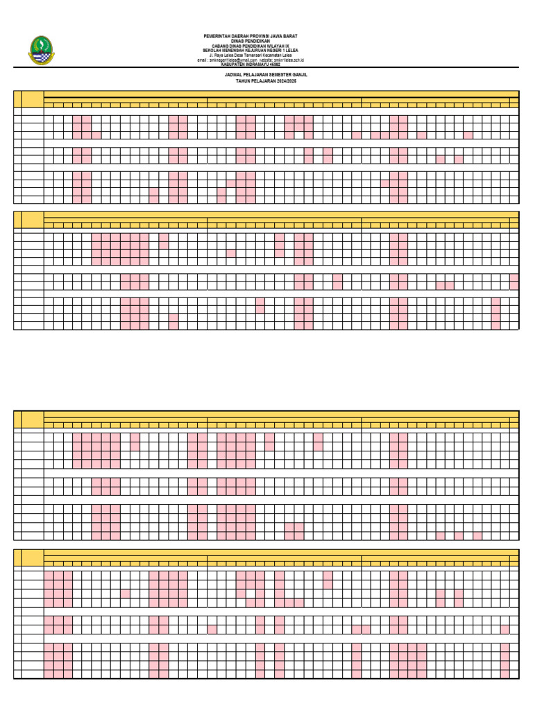 Jadwal Mapel 2024-2025 Ok-1 | PDF