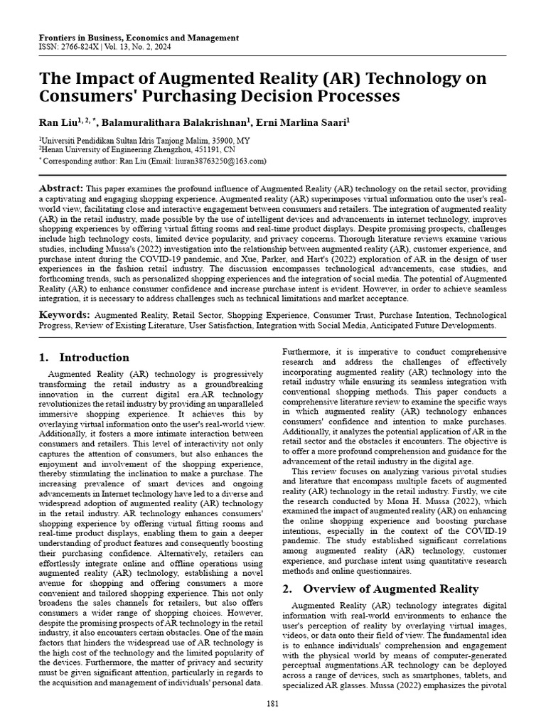 AR Technology's Impact on Retail Purchases | PDF | Augmented Reality | Art