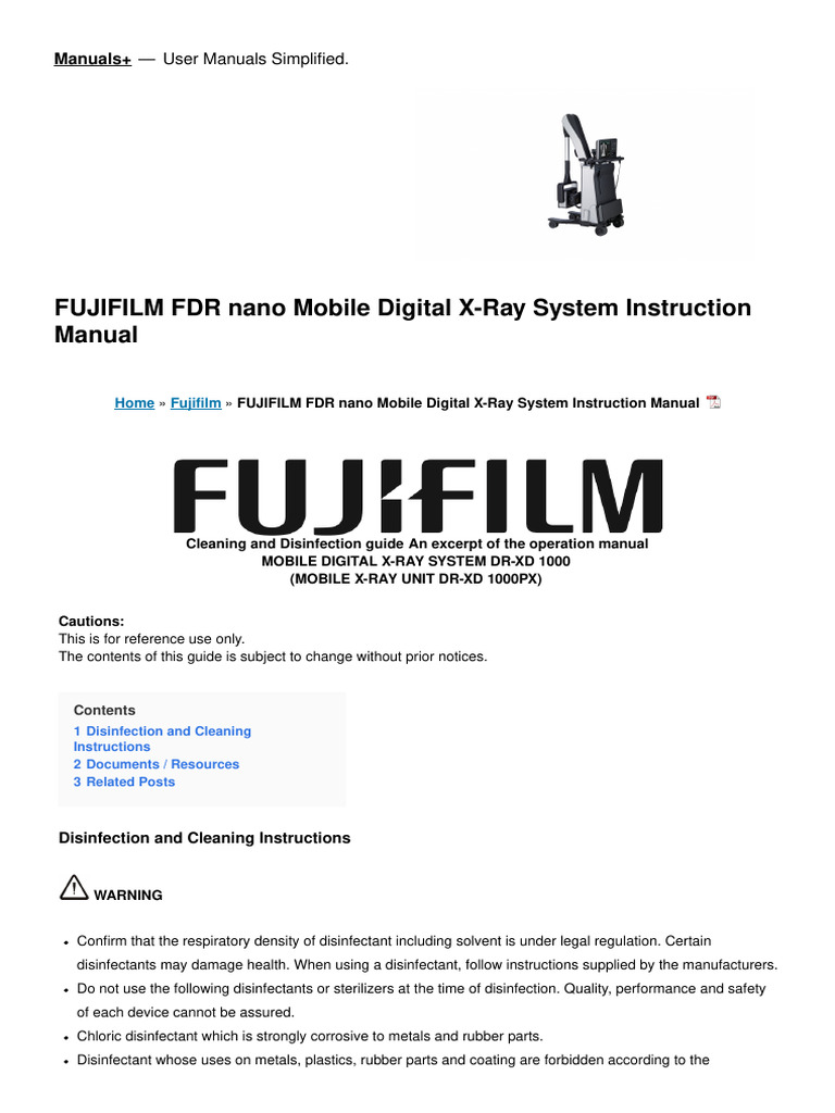 fdr-nano-mobile-digital-x-ray-system-manual | PDF