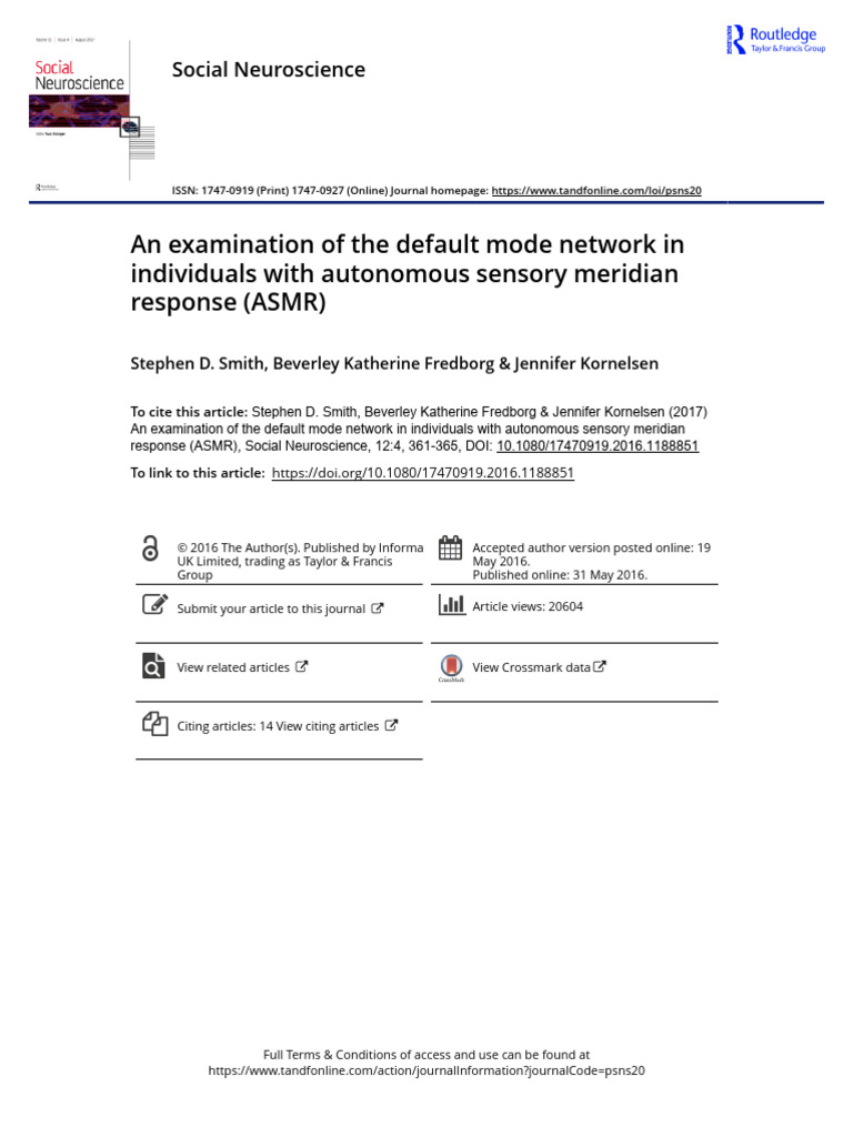An Examination of The Default Mode Network in Individuals With ...