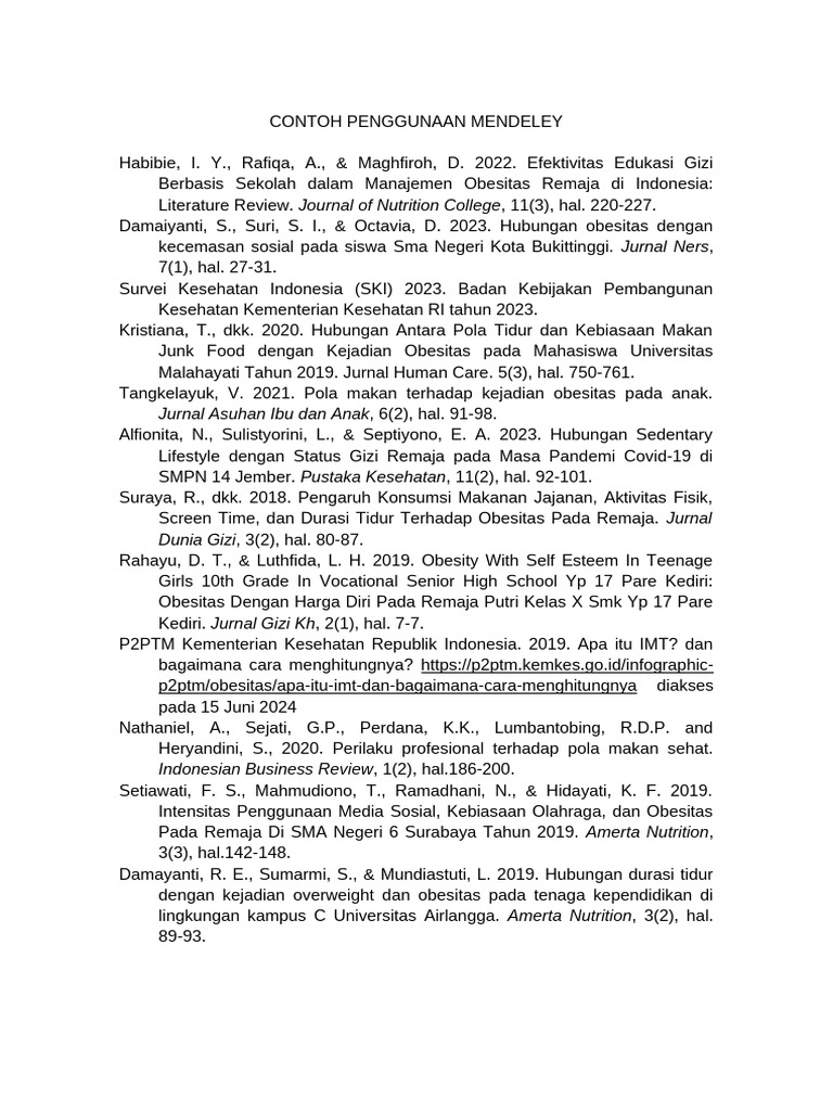 Contoh Penggunaan Mendeley | PDF