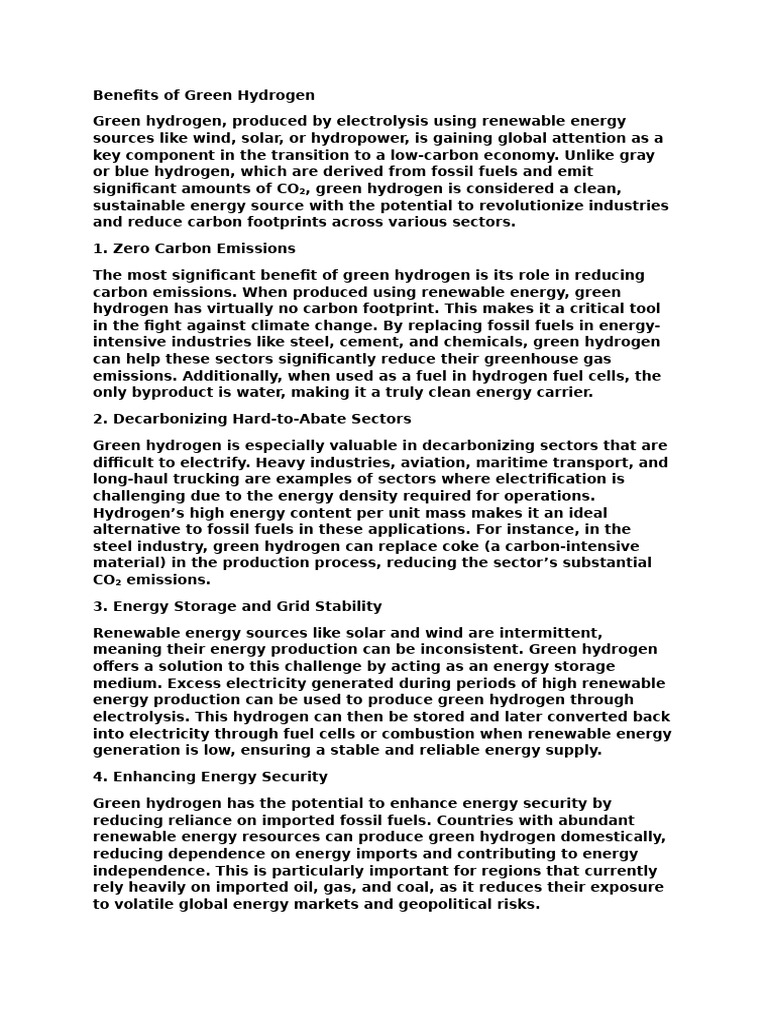 Green Hydrogen | PDF