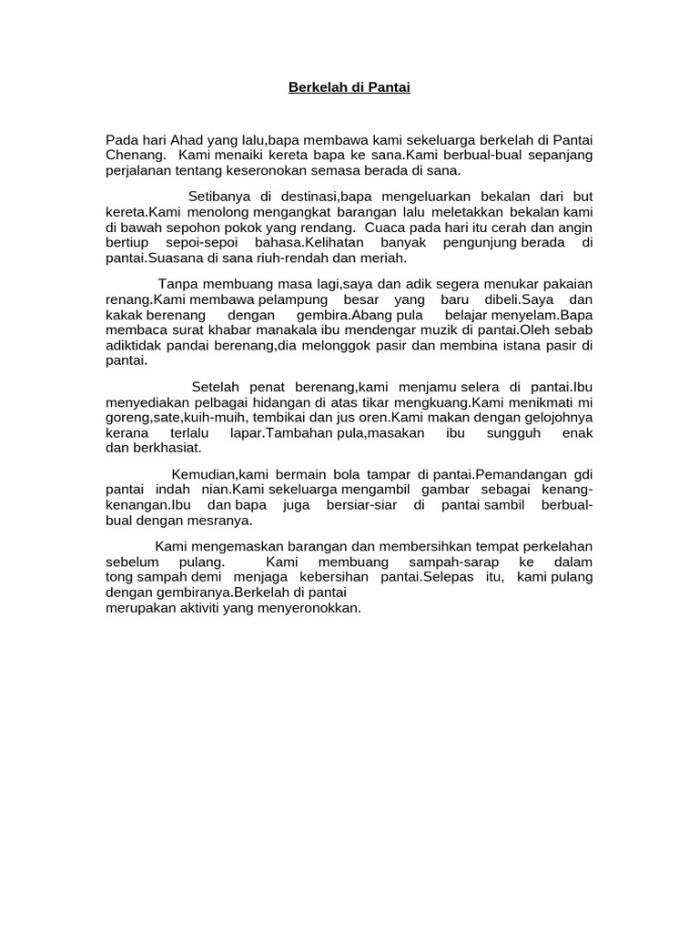 Berkelah Di Pantai | PDF