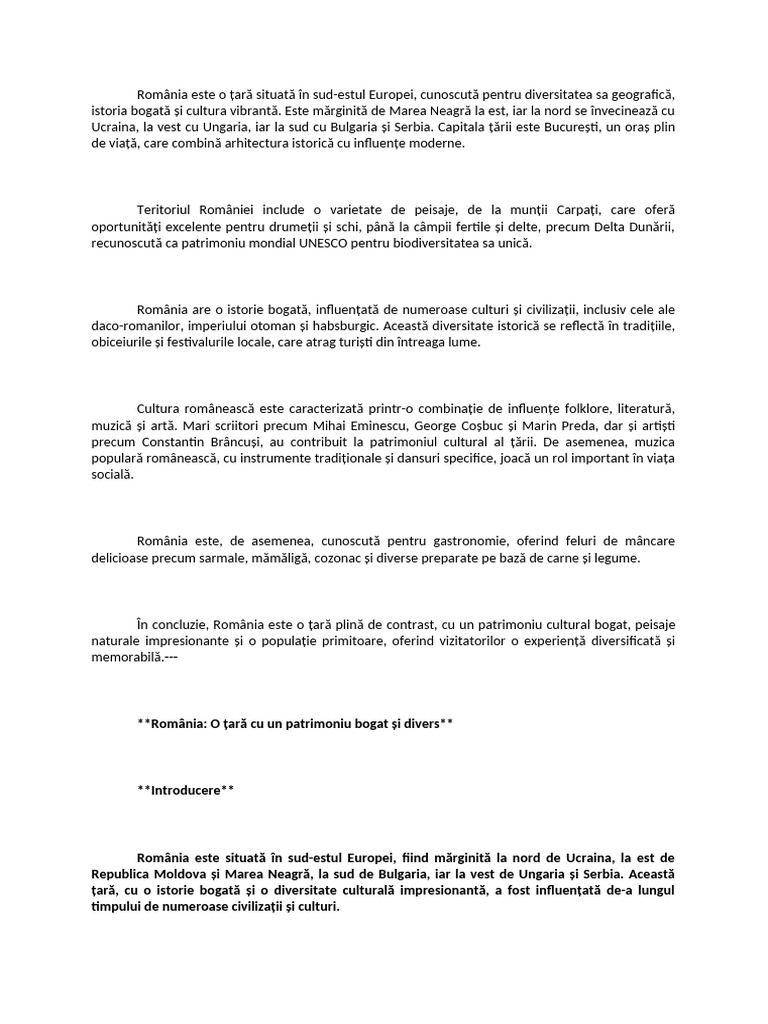 Descriere Romania | PDF