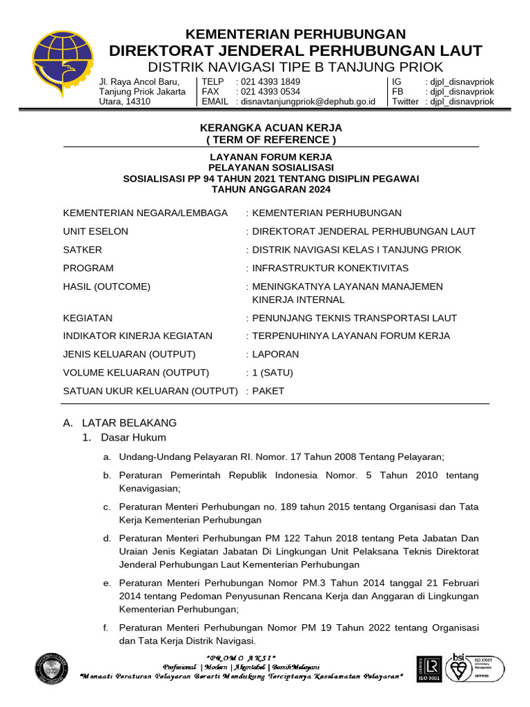 Tor FGD Dan Sosialisasi 2024 | PDF