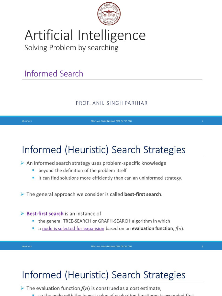Informed Search AI | PDF
