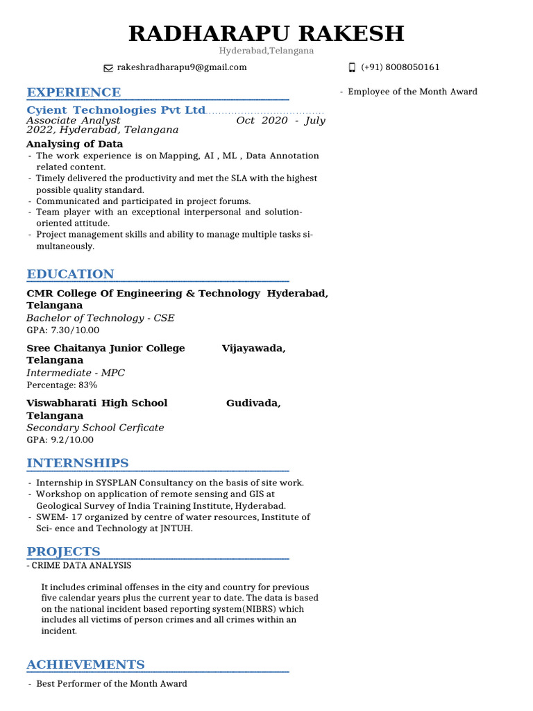 Resume Rakesh | PDF