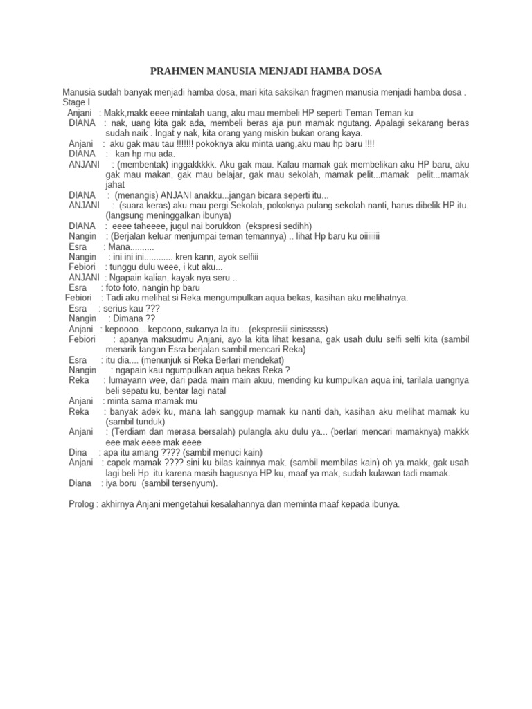 Prahmen Manusia Menjadi Hamba Dosa | PDF